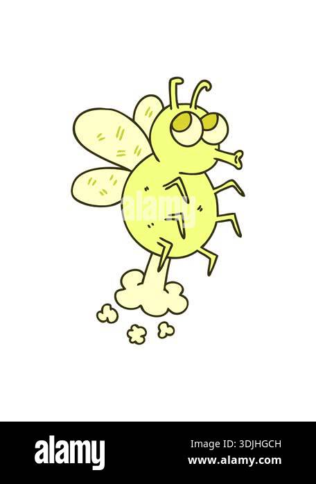 changing color animation of hand drawn quirky cartoon fly Stock Video ...