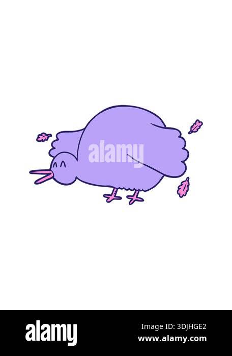 popping motion animation of cartoon kiwi bird flapping wings Stock ...