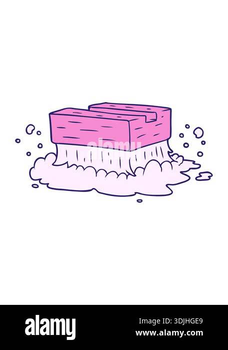 jiggle and pause animation of cartoon scrubbing brush Stock Video ...