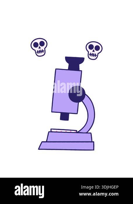 spinning skulls animation of comic book style cartoon of a science ...