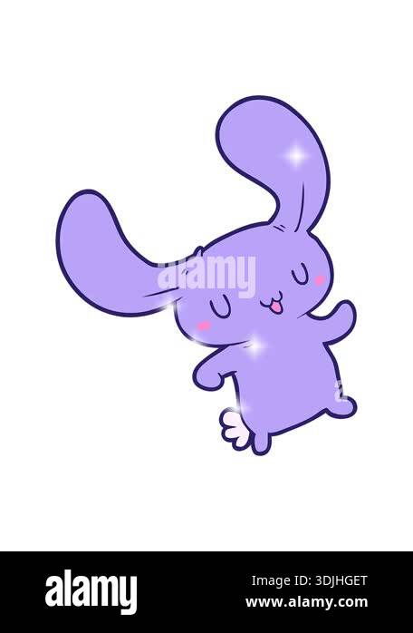 glitter effect animation of cartoon quirky rabbit Stock Video Footage ...