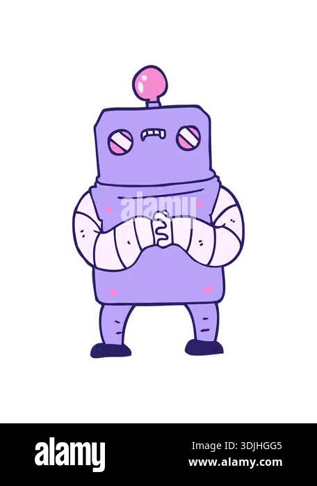 pixelize effect animation of cartoon robot Stock Video Footage - Alamy