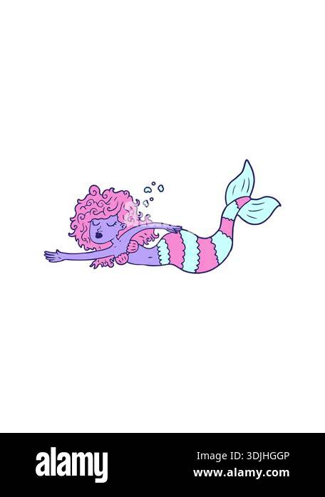 spinning motion animation of cartoon mermaid Stock Video Footage - Alamy