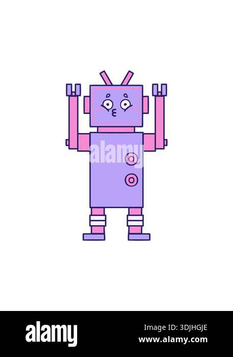 attention grabbing animation of cute cartoon of a robot image Stock ...