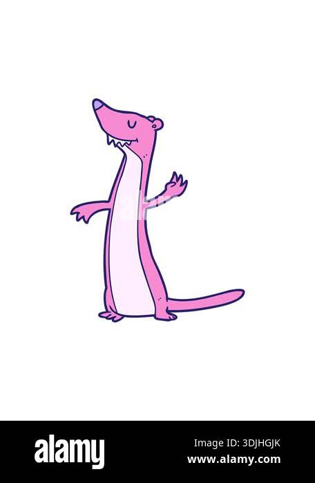 popping motion animation of cartoon weasel Stock Video Footage - Alamy