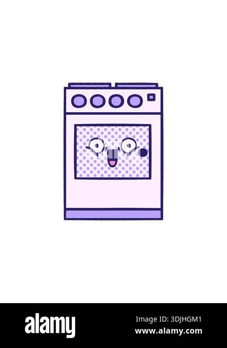 splitting effect animation of comic book style cartoon of a kitchen ...