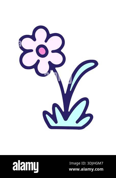 vibrating motion animation of cartoon of a simple flower design Stock ...