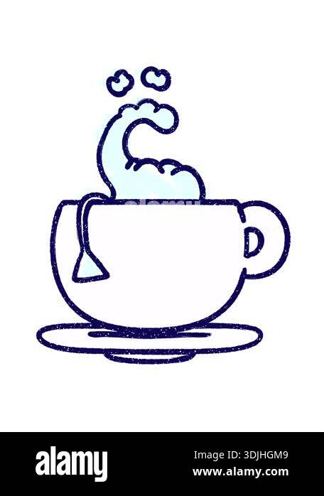 neon light effect animation of Tea Chalk Drawing Stock Video Footage ...