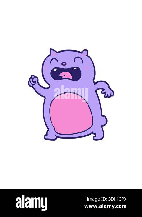 attention grabbing animation of a retro cartoon cat doodle Stock Video ...