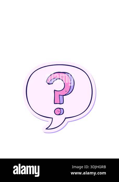 jumping motion animation of cartoon question mark with speech bubble ...