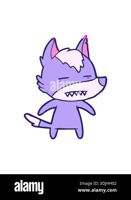 power up animation of cartoon wolf showing teeth Stock Video Footage ...