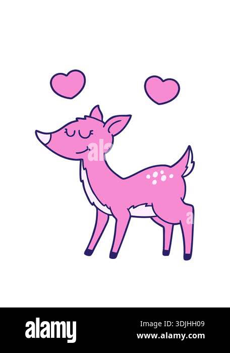 spinning hearts animation of a cartoon deer Stock Video Footage - Alamy