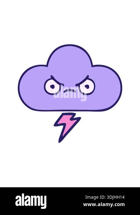 spinning motion animation of cartoon of a storm cloud illustration ...