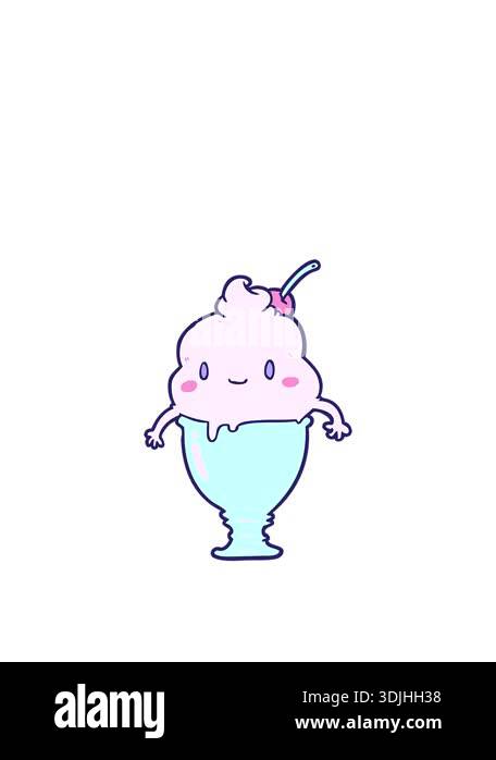 stretching up animation of cartoon ice cream image Stock Video Footage ...