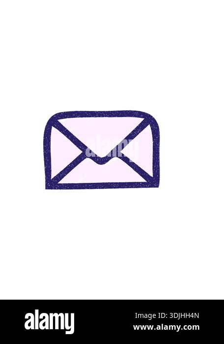 horizontally vibrating animation of Mail Symbol Chalk Drawing cartoon ...