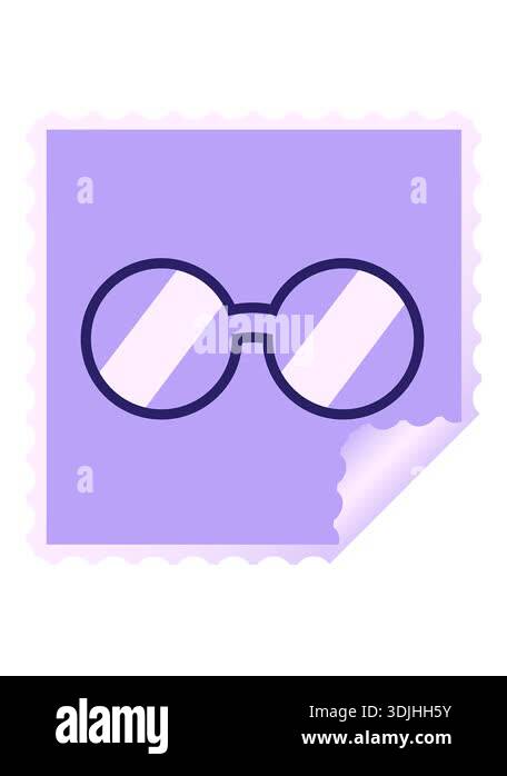 bob and pause animation of spectacles graphic square sticker stamp ...