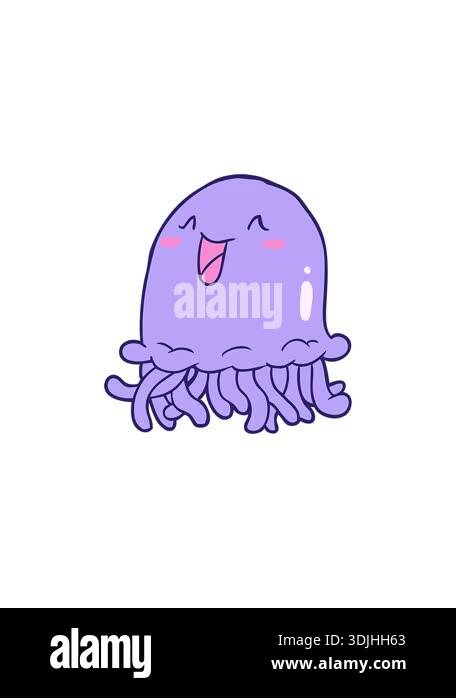 starburst effect animation of happy cartoon jellyfish Stock Video ...