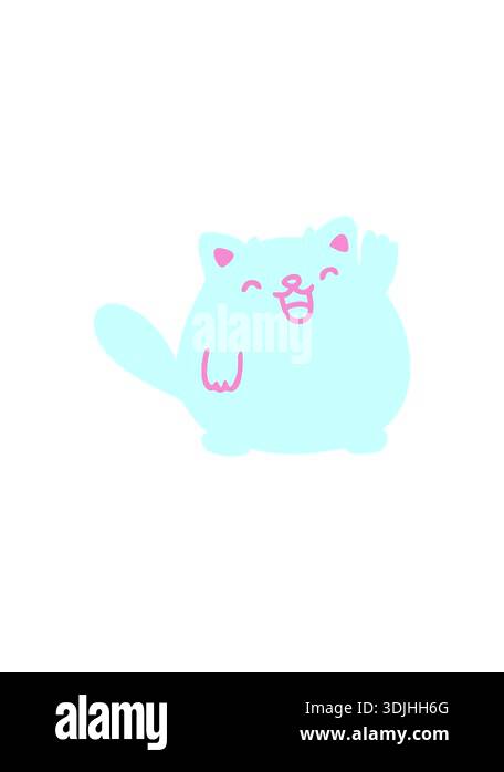 radioactive glowing animation of cat waving Stock Video Footage - Alamy