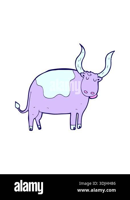 neon light effect animation of cartoon ox Stock Video Footage - Alamy