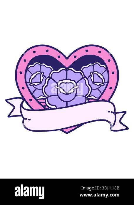 pixelize effect animation of iconic tattoo style image of a heart and ...