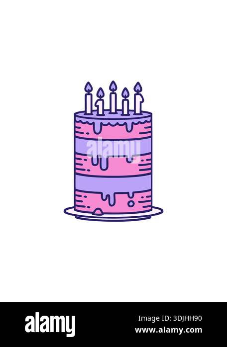 radioactive glowing animation of drawing of birthday cake Stock Video ...