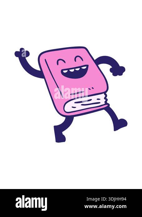 pressure popping animation of cartoon doodle dancing book Stock Video ...