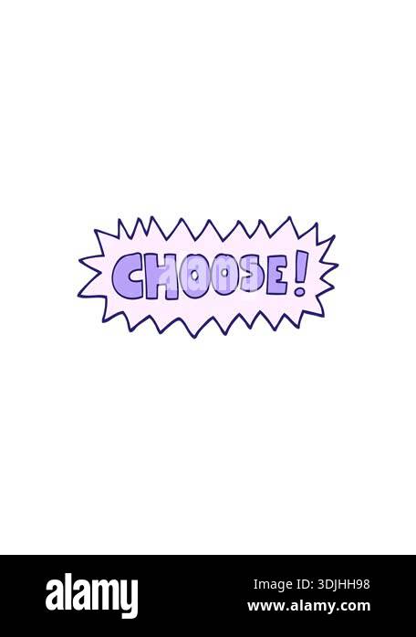 starburst effect animation of hand drawn doodle style cartoon choose ...