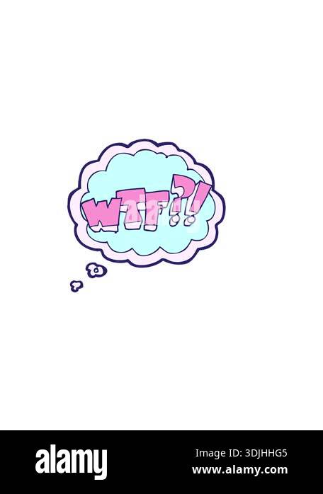 horizontally vibrating animation of freehand drawn thought bubble ...