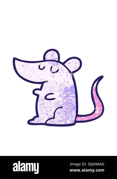 bobbing motion animation of grunge textured illustration cartoon mouse ...
