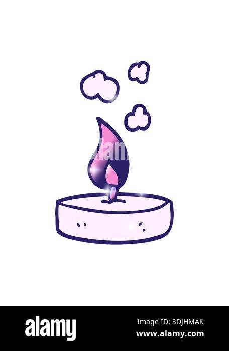 glitter effect animation of cartoon doodle small candle Stock Video ...