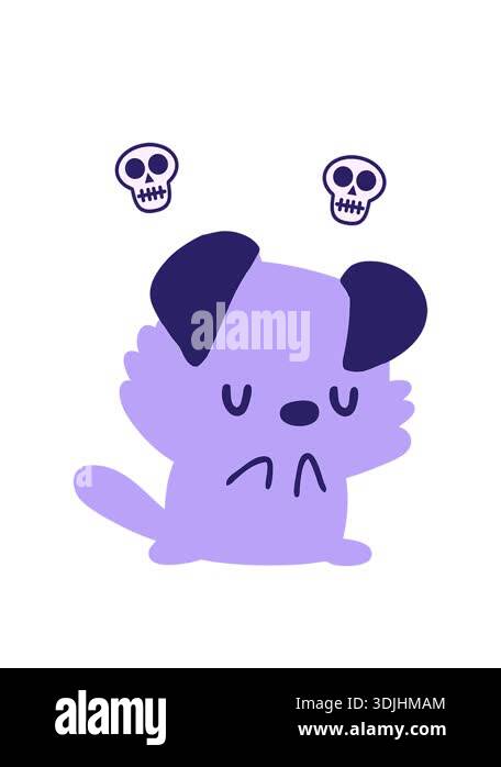 spinning skulls animation of crying puppy Stock Video Footage - Alamy