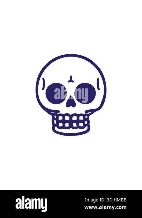 radioactive glowing animation of tattoo of a skull Stock Video Footage ...