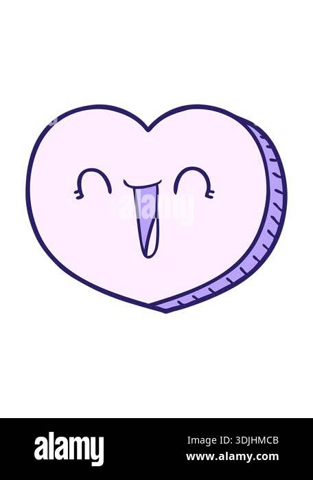 jiggle and pause animation of cartoon love heart Stock Video Footage ...