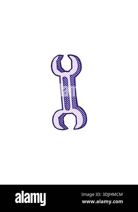 radioactive glowing animation of spanner drawing Stock Video Footage ...