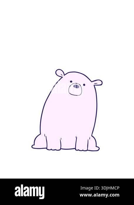 stretching up animation of drawing of a cartoon polar bear Stock Video ...