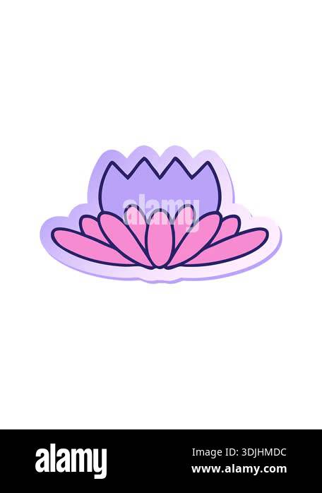 power up animation of sticker of a cartoon flower Stock Video Footage ...
