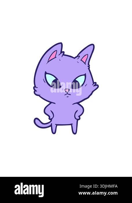 popping motion animation of confused cartoon cat Stock Video Footage ...