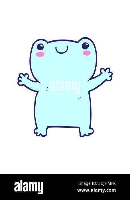 spinning motion animation of cartoon cute frog Stock Video Footage - Alamy