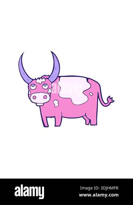 shivering motion animation of cartoon cow illustration Stock Video ...