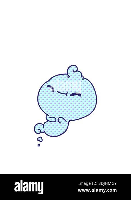 jumping motion animation of cartoon of kawaii scary ghost Stock Video ...