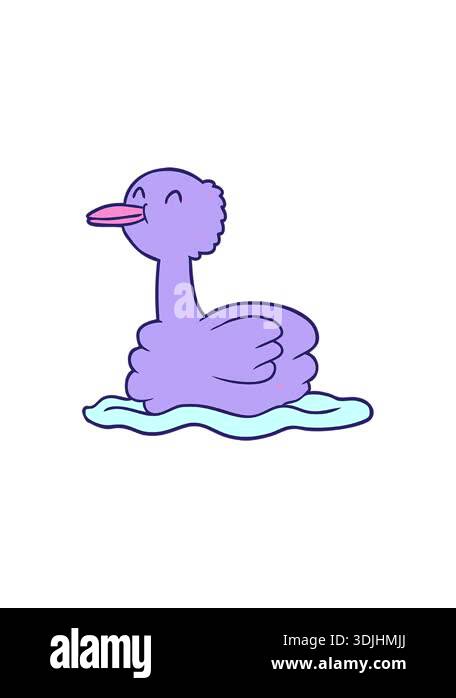 radioactive glowing animation of a cartoon swimming duck Stock Video ...