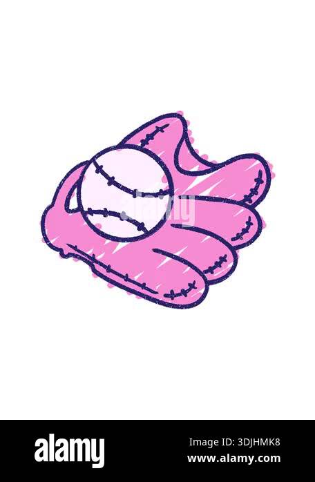 spinning motion animation of Baseball Mitt Chalk Drawing Stock Video ...