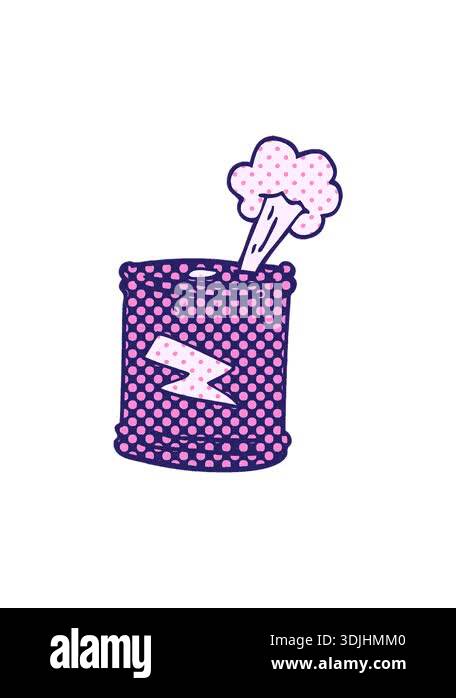 spinning motion animation of cartoon doodle fizzy drinks can Stock ...