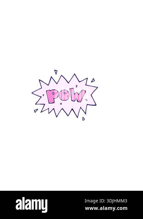 horizontally vibrating animation of cartoon comic book pow symbol Stock ...