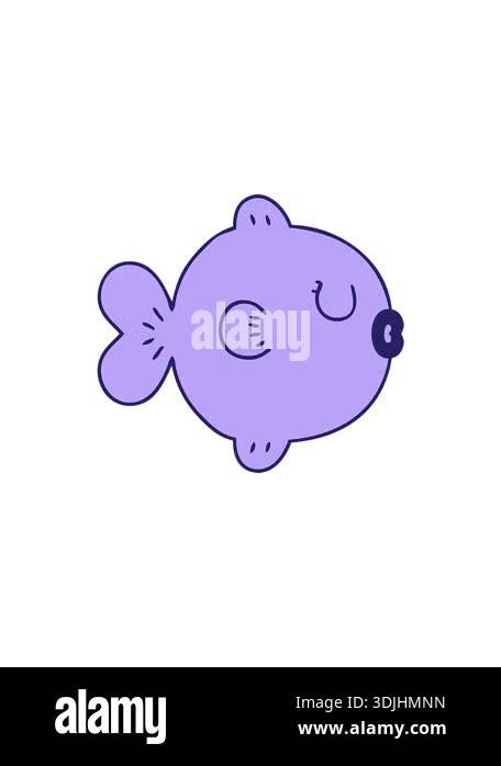 flashy sales animation of hand drawn cartoon fish Stock Video Footage ...