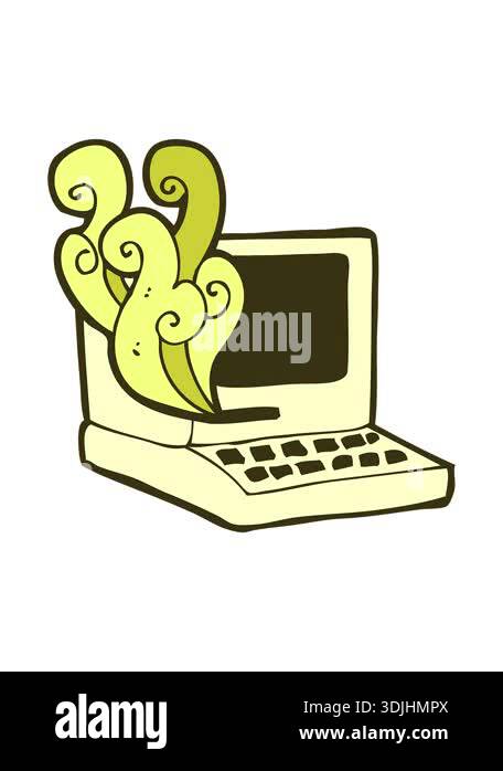 changing color animation of cartoon of a computer Stock Video Footage ...