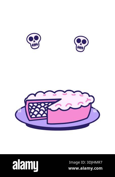 spinning skulls animation of cartoon of traditional brazilian empadao ...