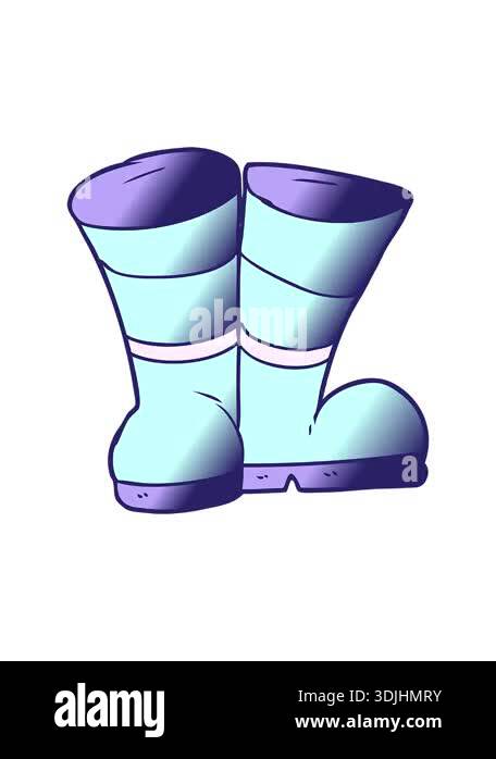 spinning motion animation of wellington boots cartoon Stock Video ...