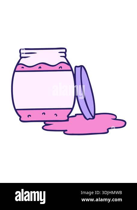 jiggle motion animation of hand drawn cartoon of a strawberry jam Stock ...