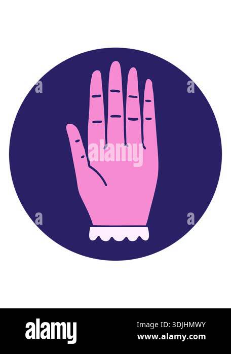 jiggle and pause animation of iconic tattoo style image of a hand icon ...